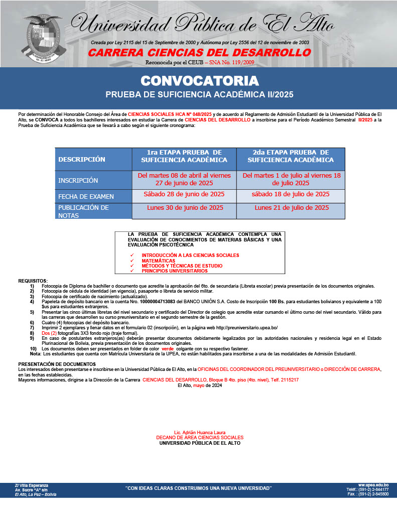 Admisión Estudiantil-UPEA