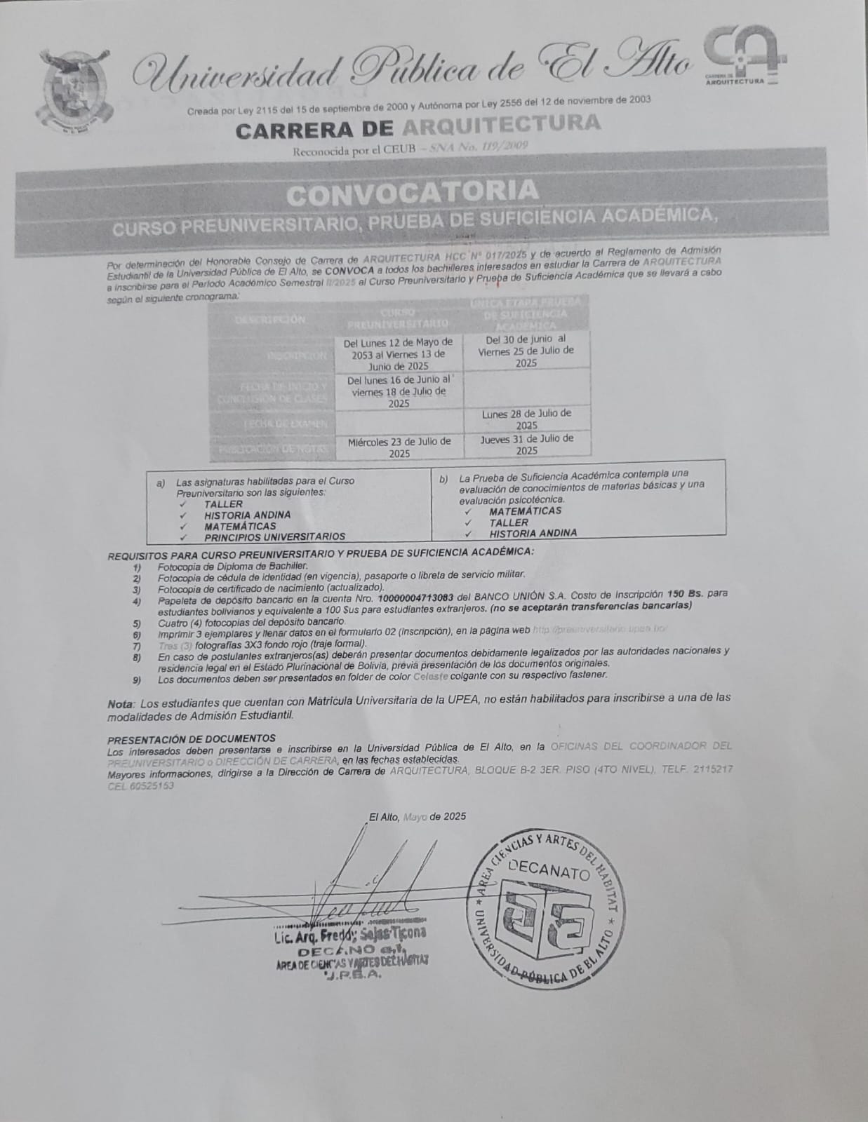 Admisión Estudiantil-UPEA